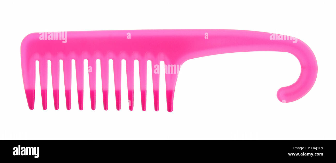 pink hair comb isolated on white background Stock Photo - Alamy