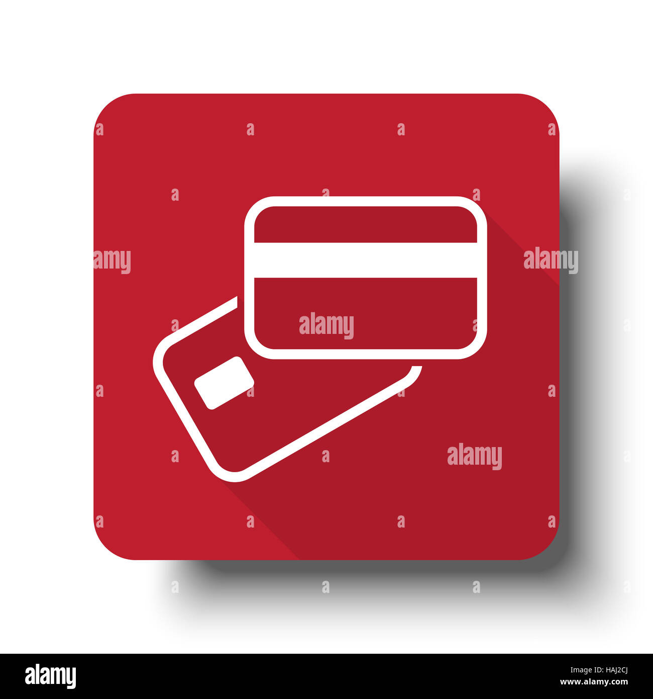 Flat Credit Card Payment web icon on red button with drop shadow Stock ...