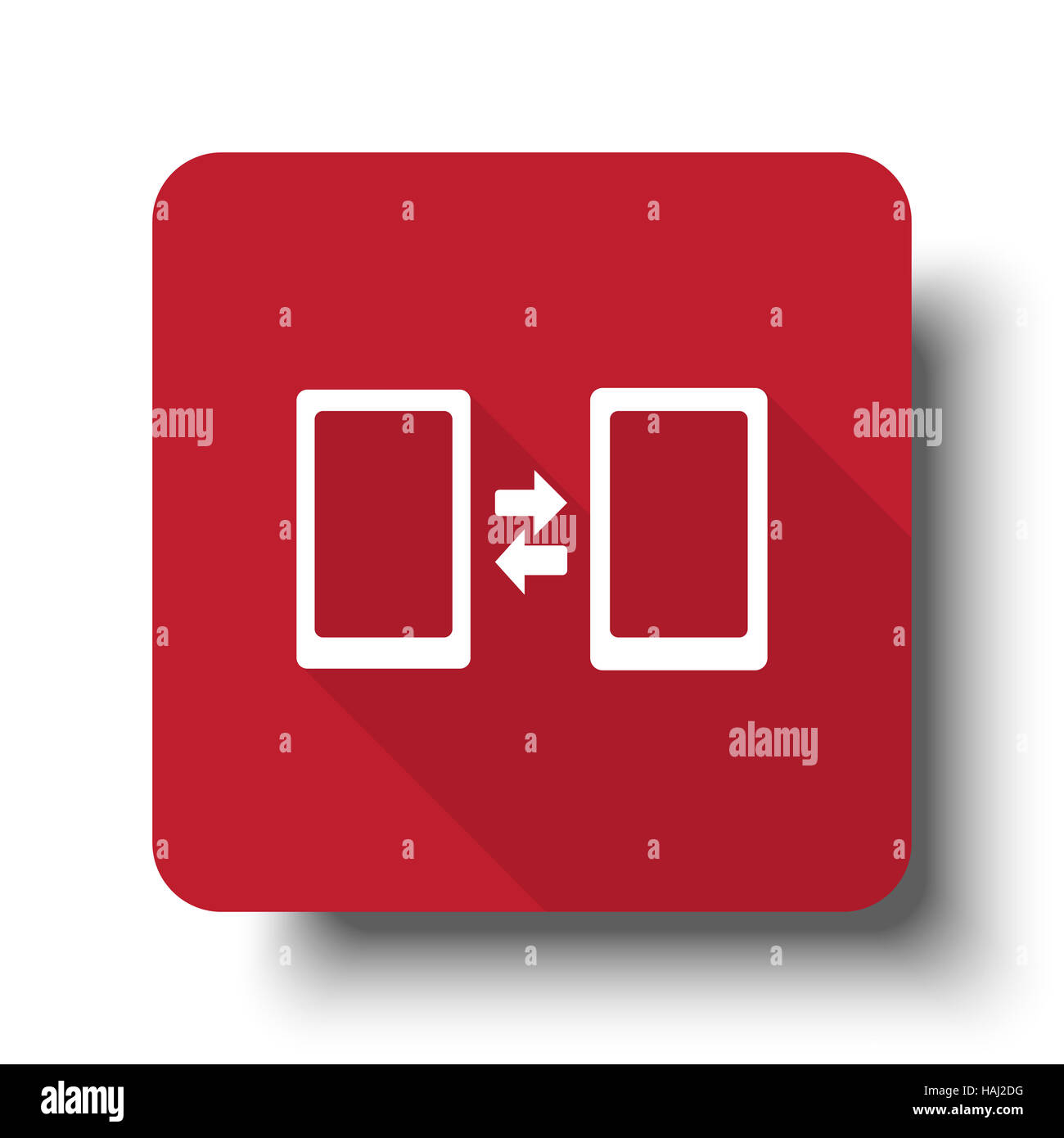 Flat Pairing web icon on red button with drop shadow Stock Photo - Alamy