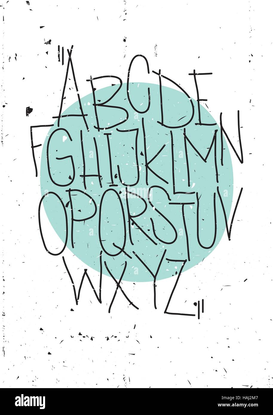 Vector alphabet. Hand drawn letters and texture Stock Vector Image ...