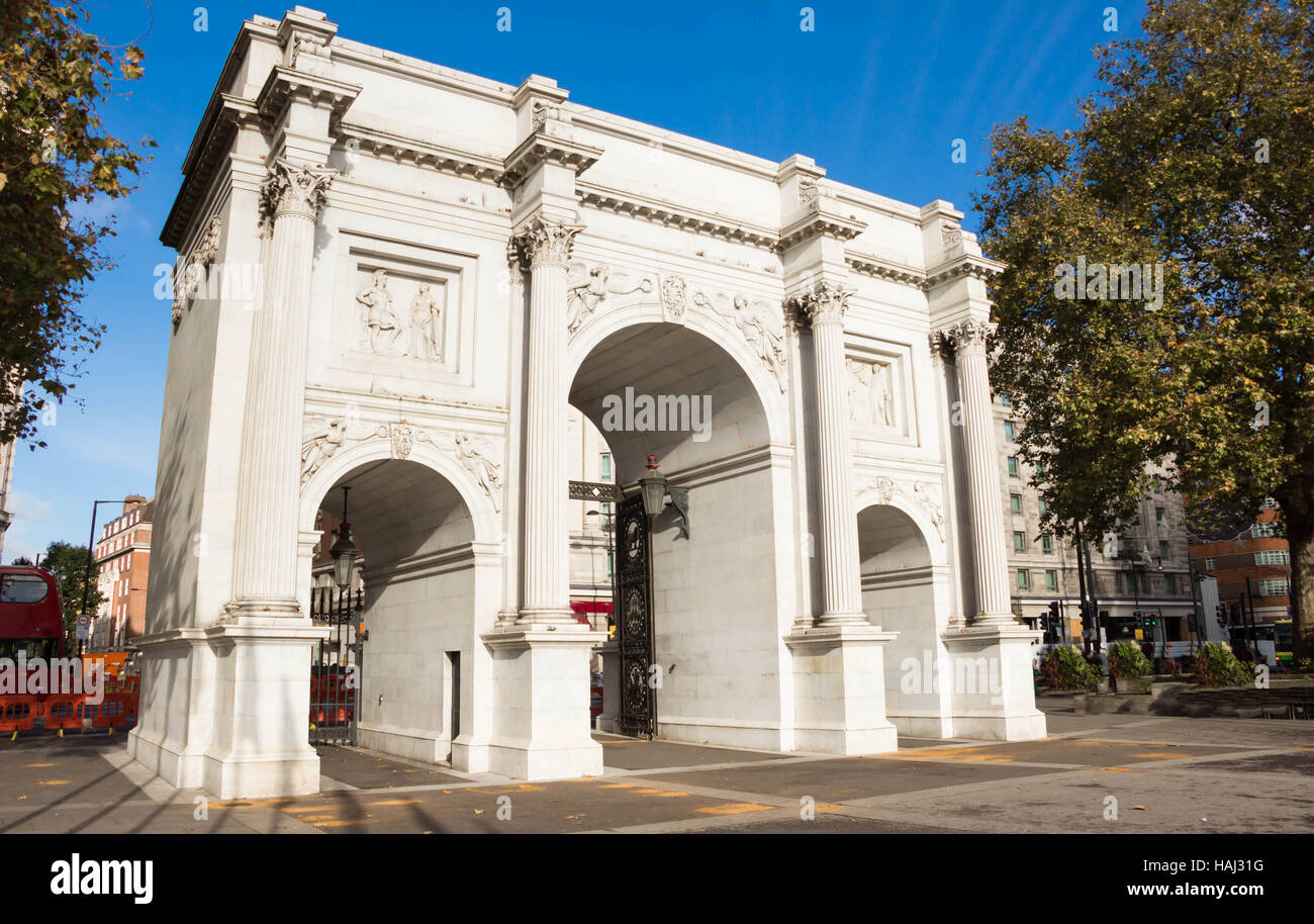 The Marble Arch is a 19th century white marble faced triumphal arch and ...