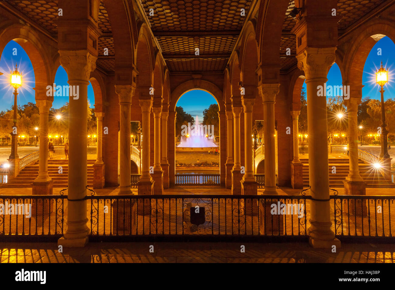 Plaza de Espana at night in Seville, Spain Stock Photo - Alamy
