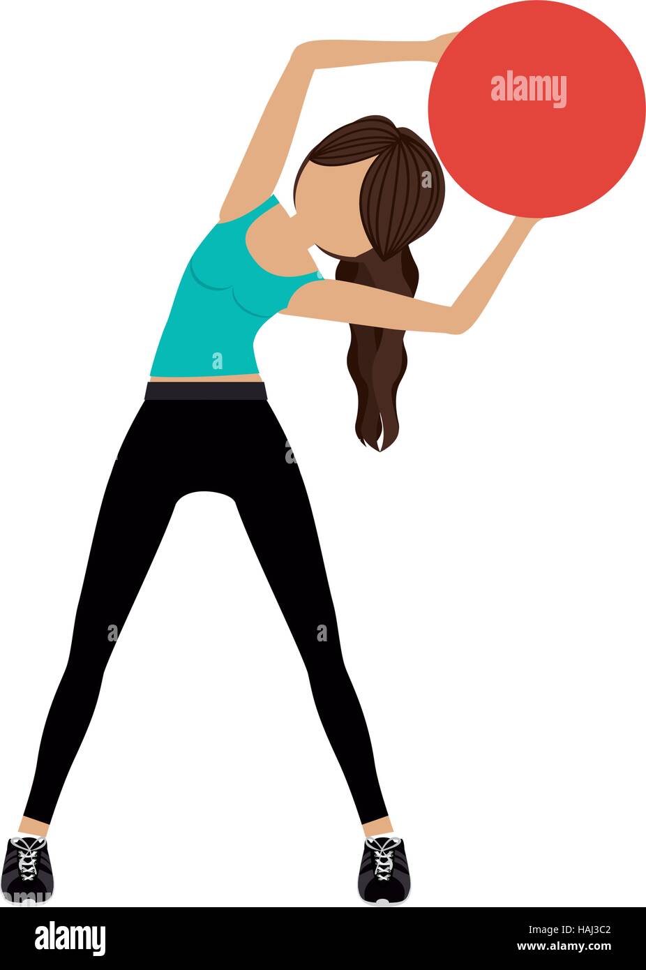 Girl doing exercise icon. Fitness gym sport and bodybuilding theme ...