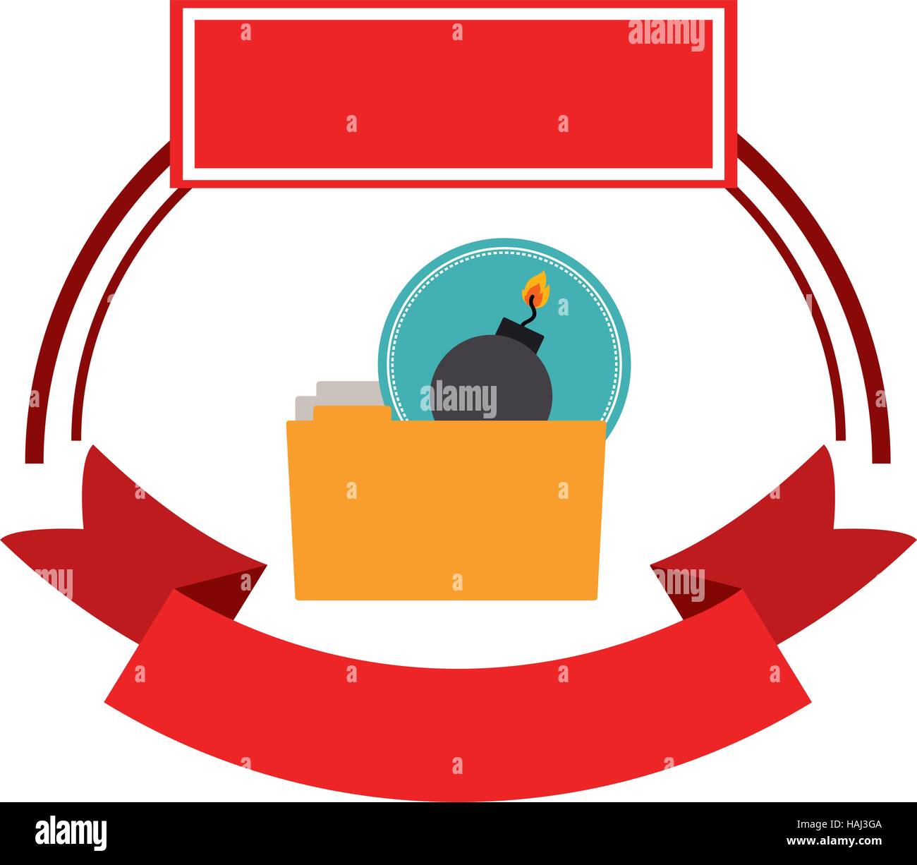 File and bomb icon. Security system warning protection and danger theme ...