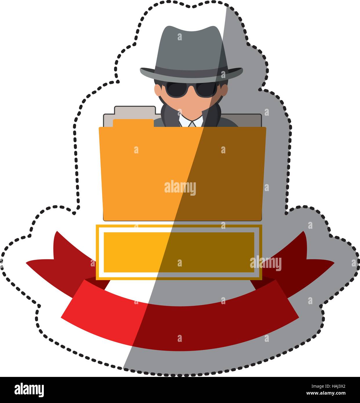 File and hacker icon. Security system warning protection and danger ...