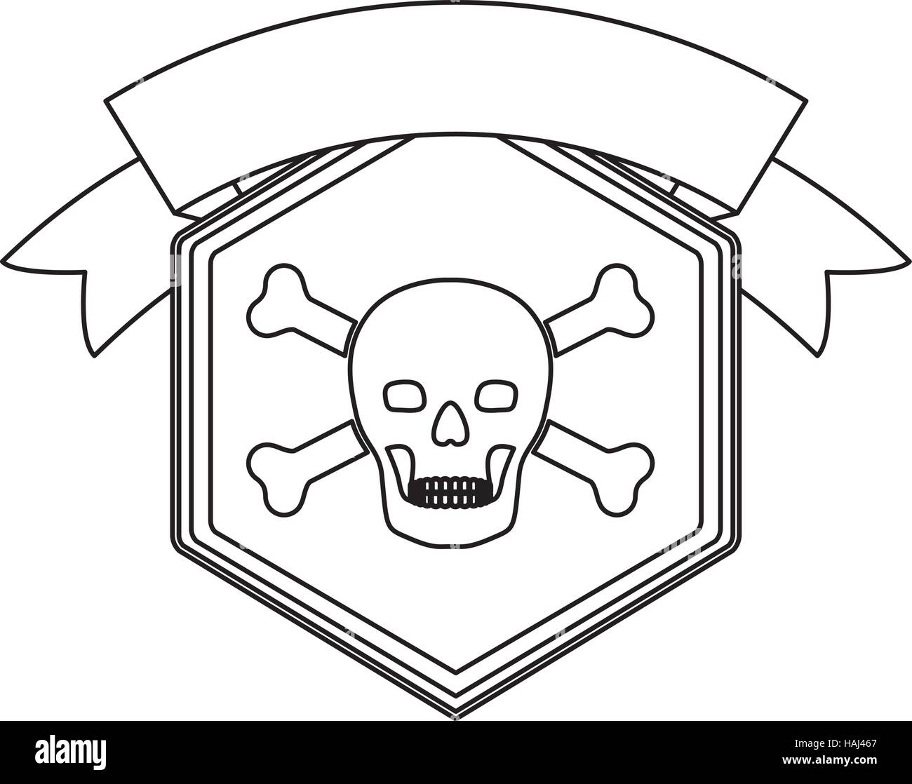 Skull icon. Security system warning protection and danger theme ...