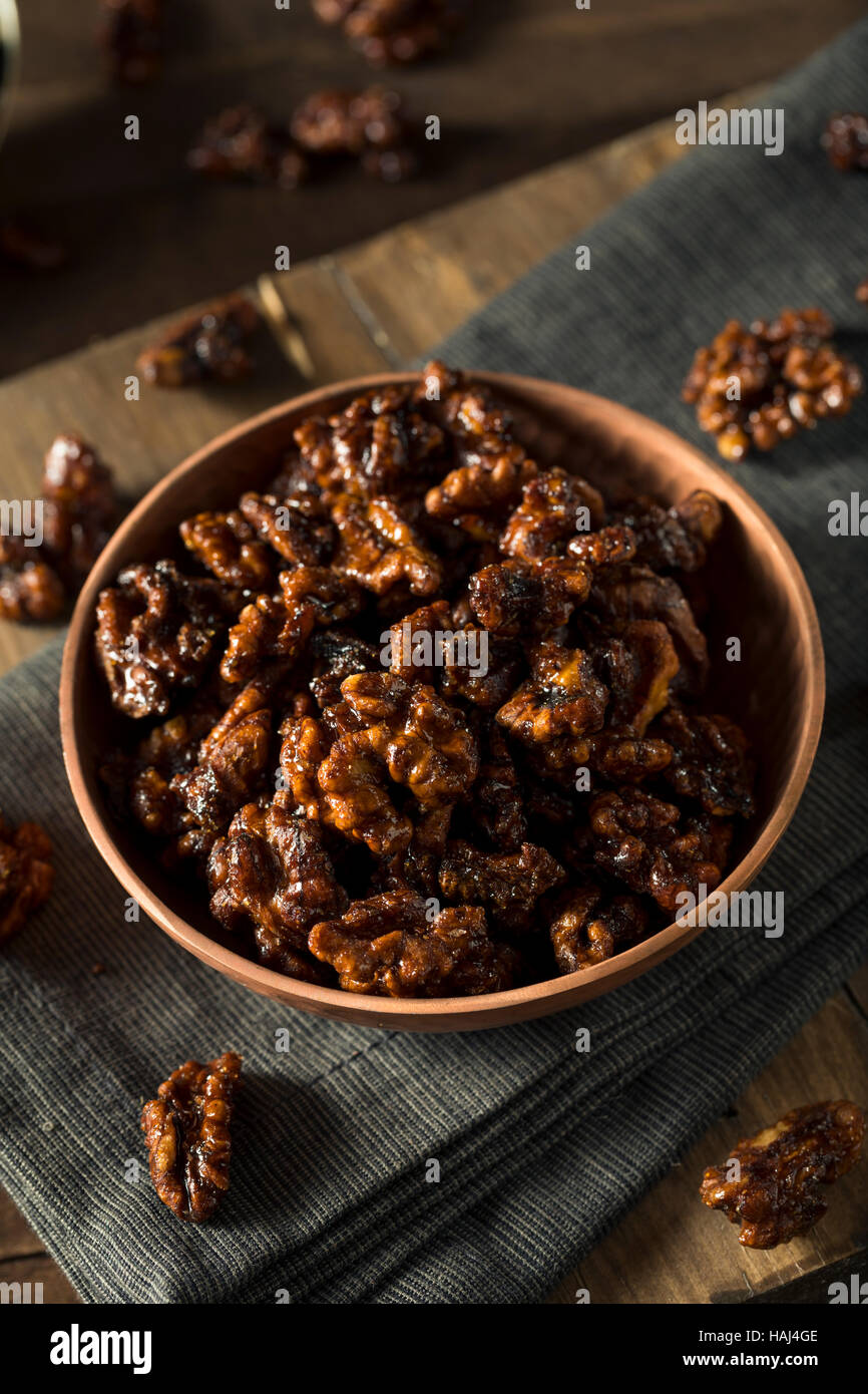 Sweet Homemade Candied Walnuts Ready to Eat Stock Photo - Alamy