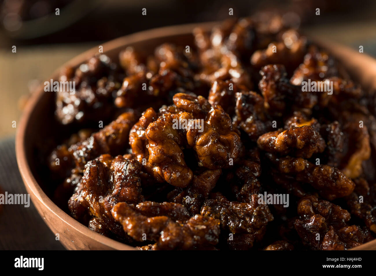 Sweet Homemade Candied Walnuts Ready to Eat Stock Photo - Alamy