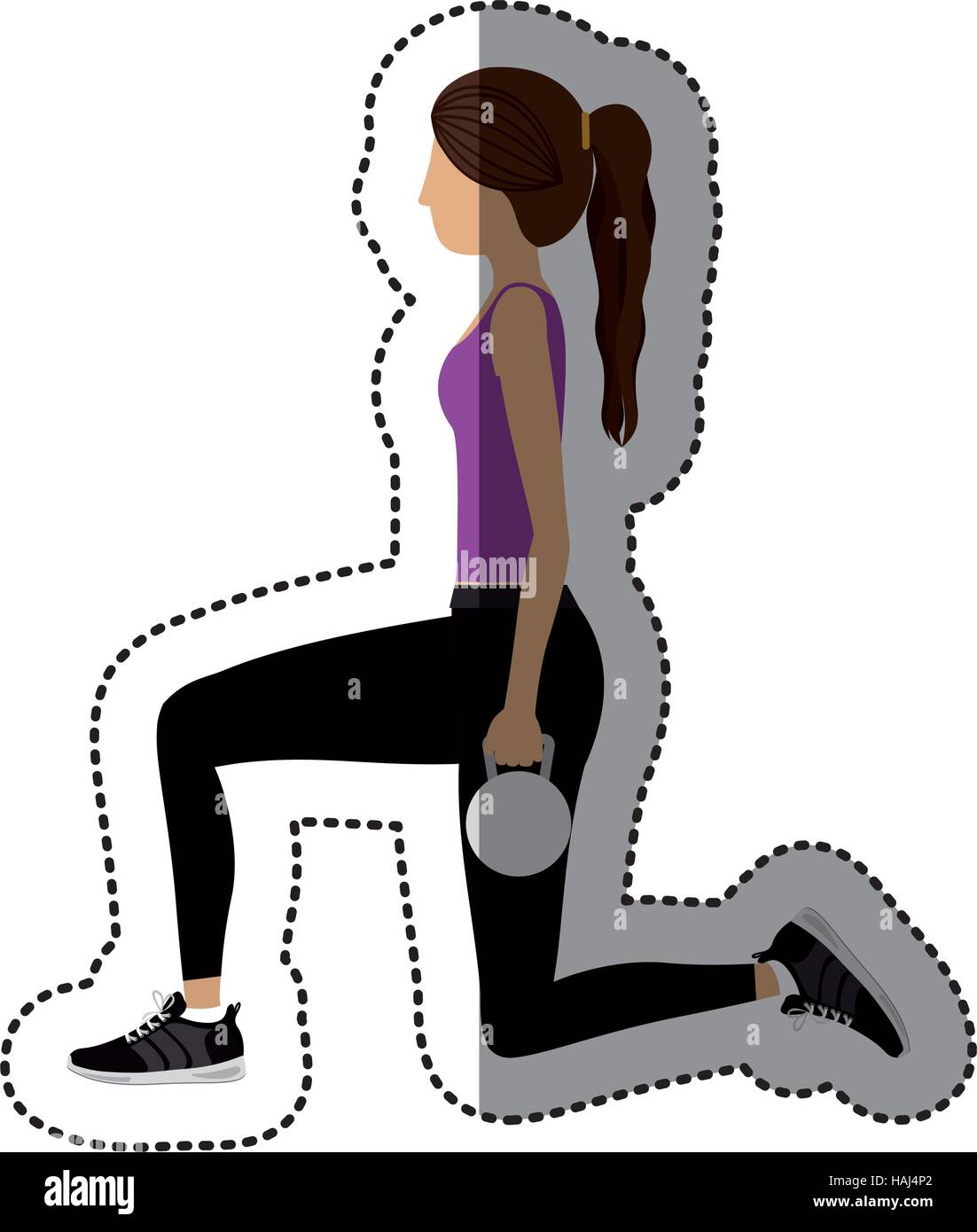 Girl doing exercise icon. Fitness gym sport and bodybuilding theme ...