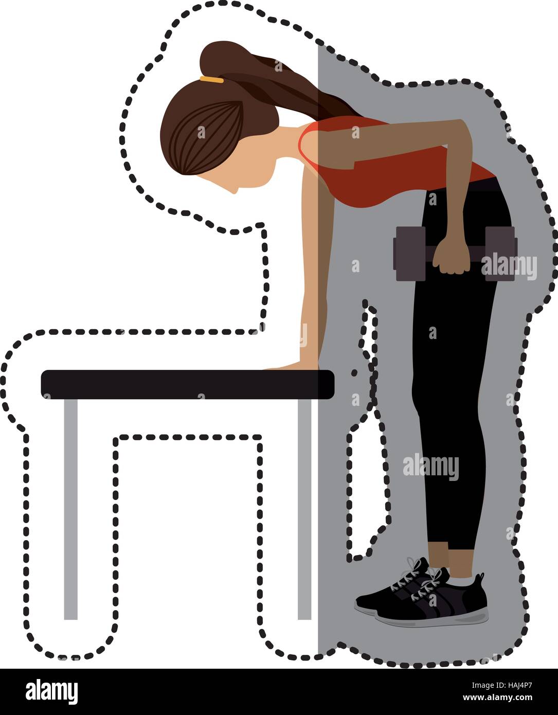 Girl doing exercise icon. Fitness gym sport and bodybuilding theme ...