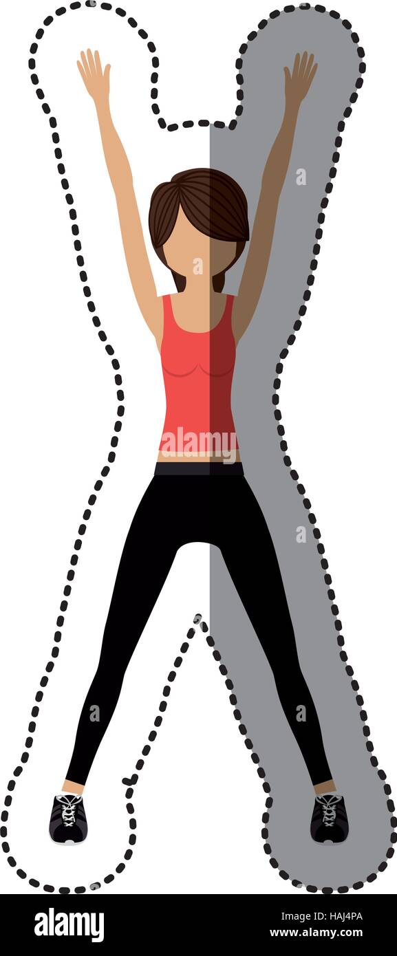 Girl Doing Exercise Icon Fitness High Resolution Stock Photography and ...