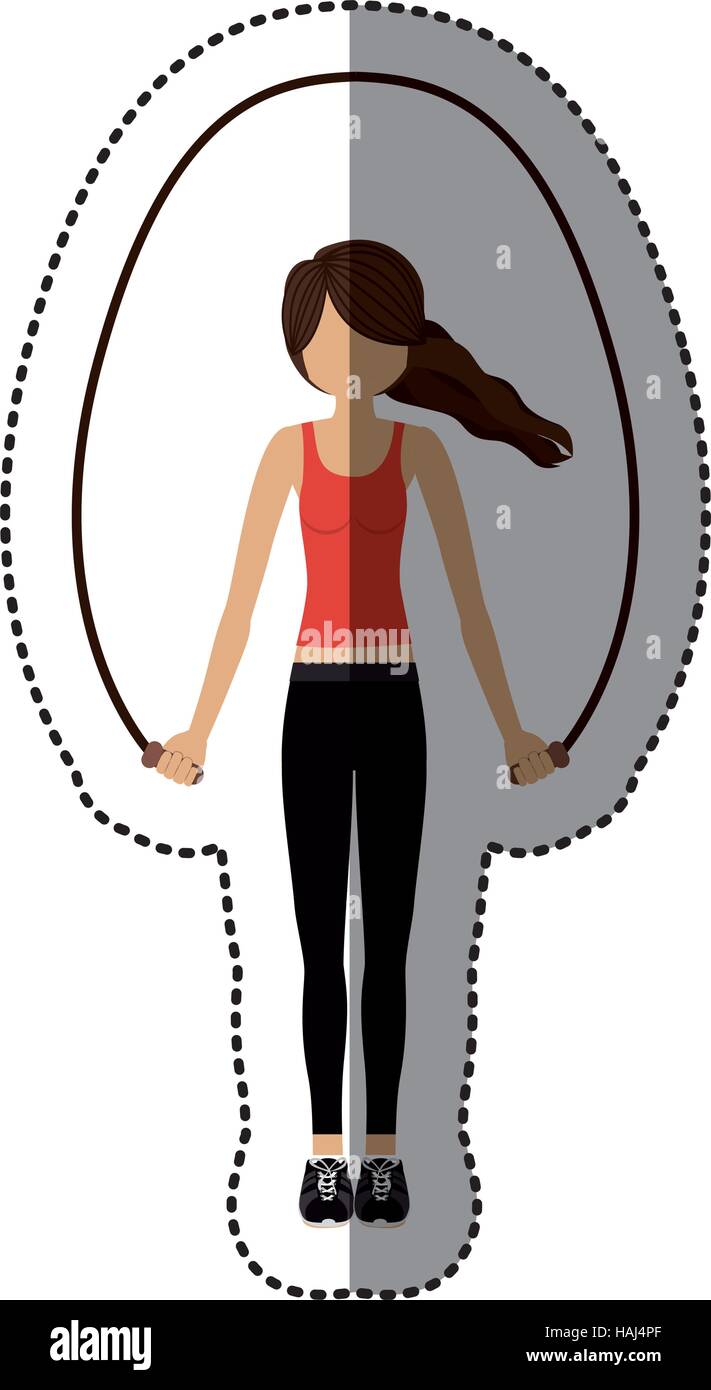 Girl doing exercise icon. Fitness gym sport and bodybuilding theme ...