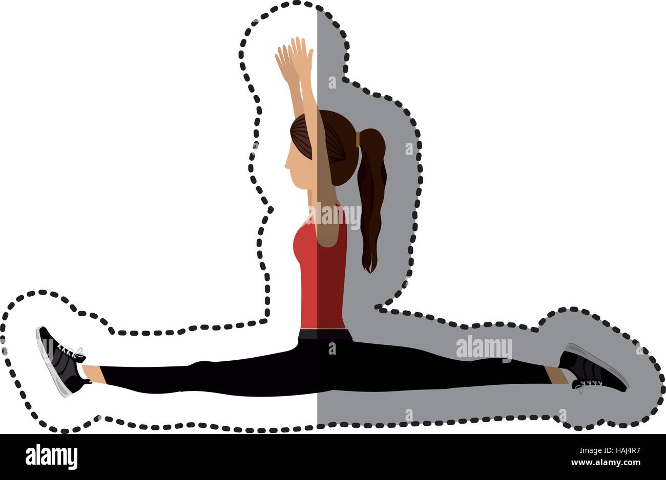 Girl doing exercise icon. Fitness gym sport and bodybuilding theme ...