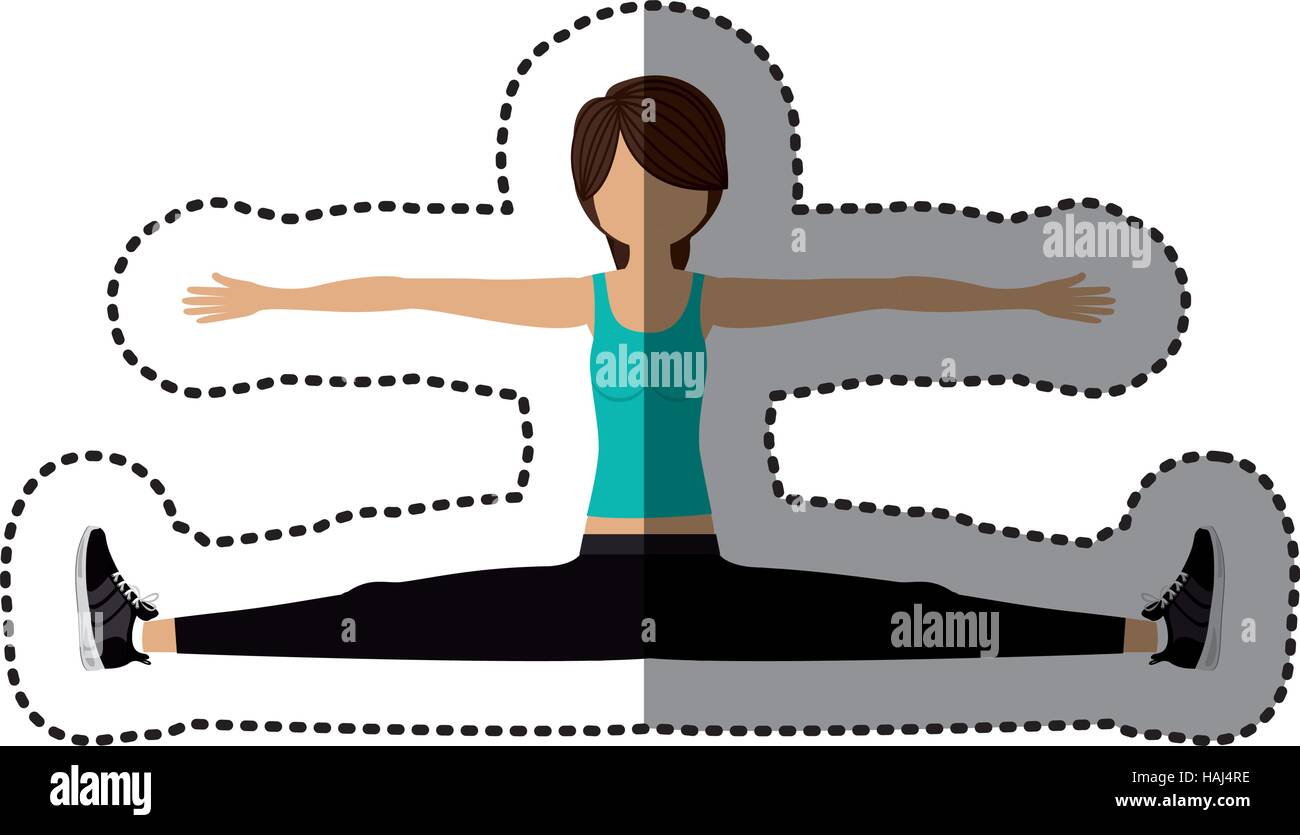 Girl doing exercise icon. Fitness gym sport and bodybuilding theme ...
