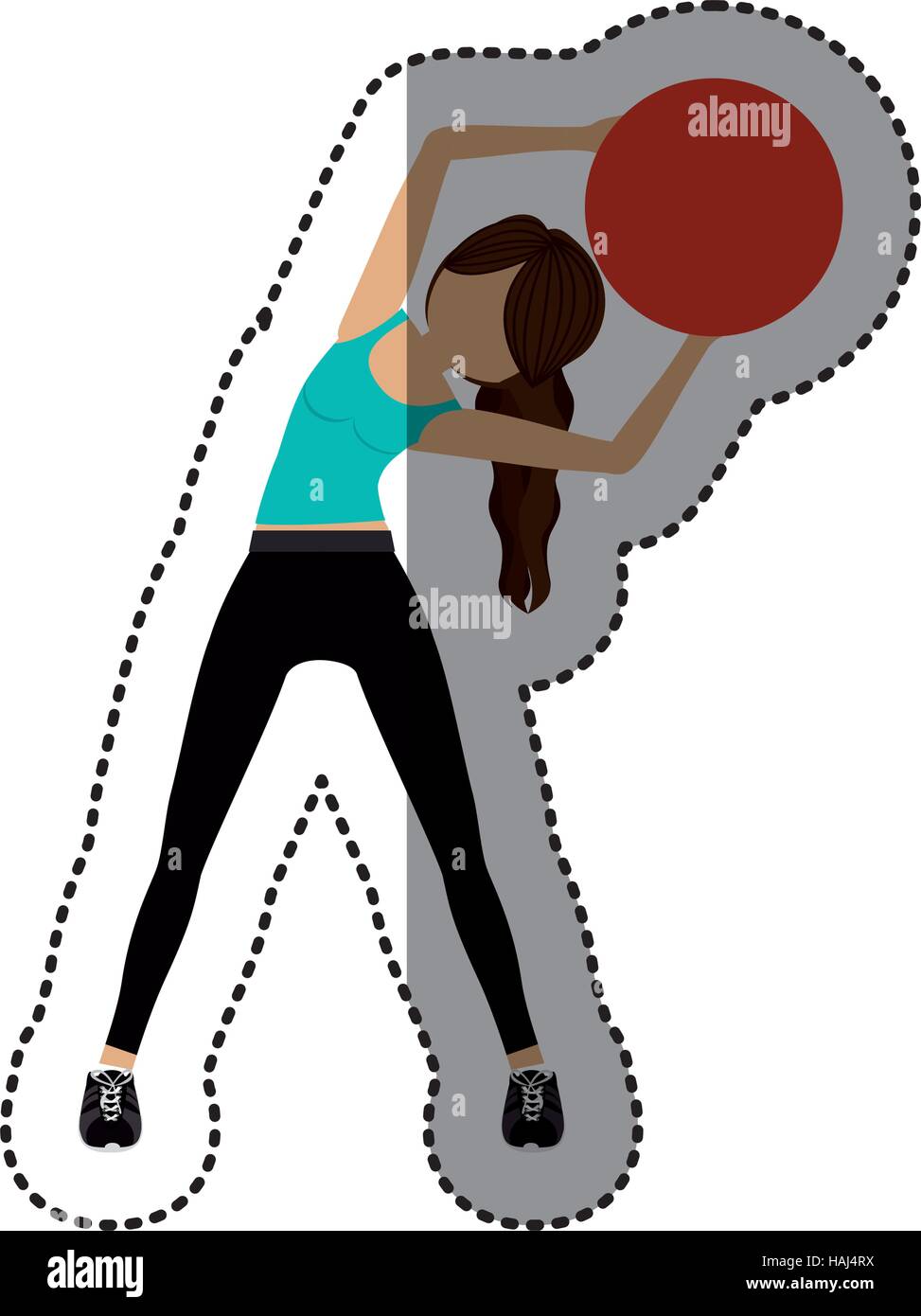 Girl doing exercise icon. Fitness gym sport and bodybuilding theme ...