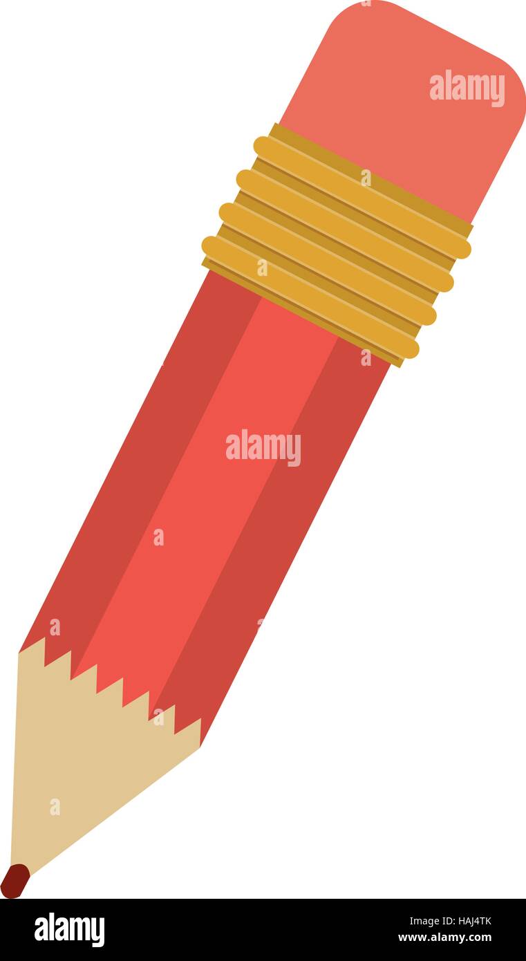 Pencil tool icon. Write office object and instrument theme. Isolated ...