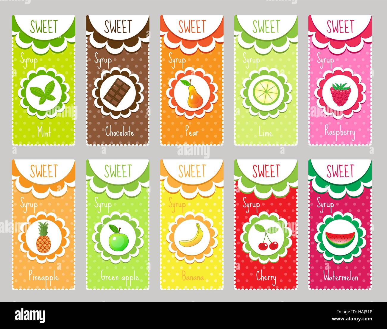 Set fruit labels, emblem. Template for your design. Vector illustration ...