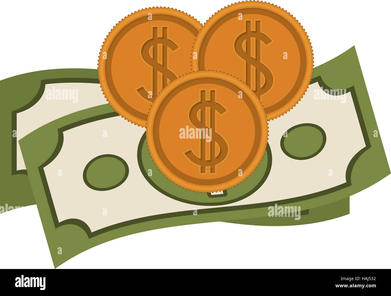 Isolated bills and coins design Stock Vector Image & Art - Alamy