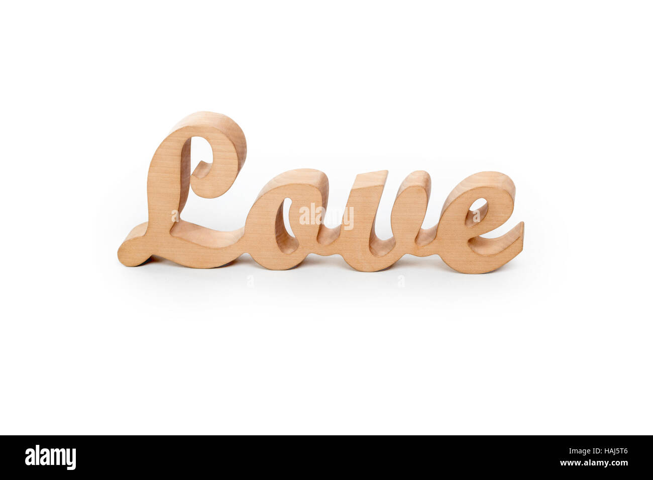 Word love, wooden letters on white background. Lovestory or wedding ...