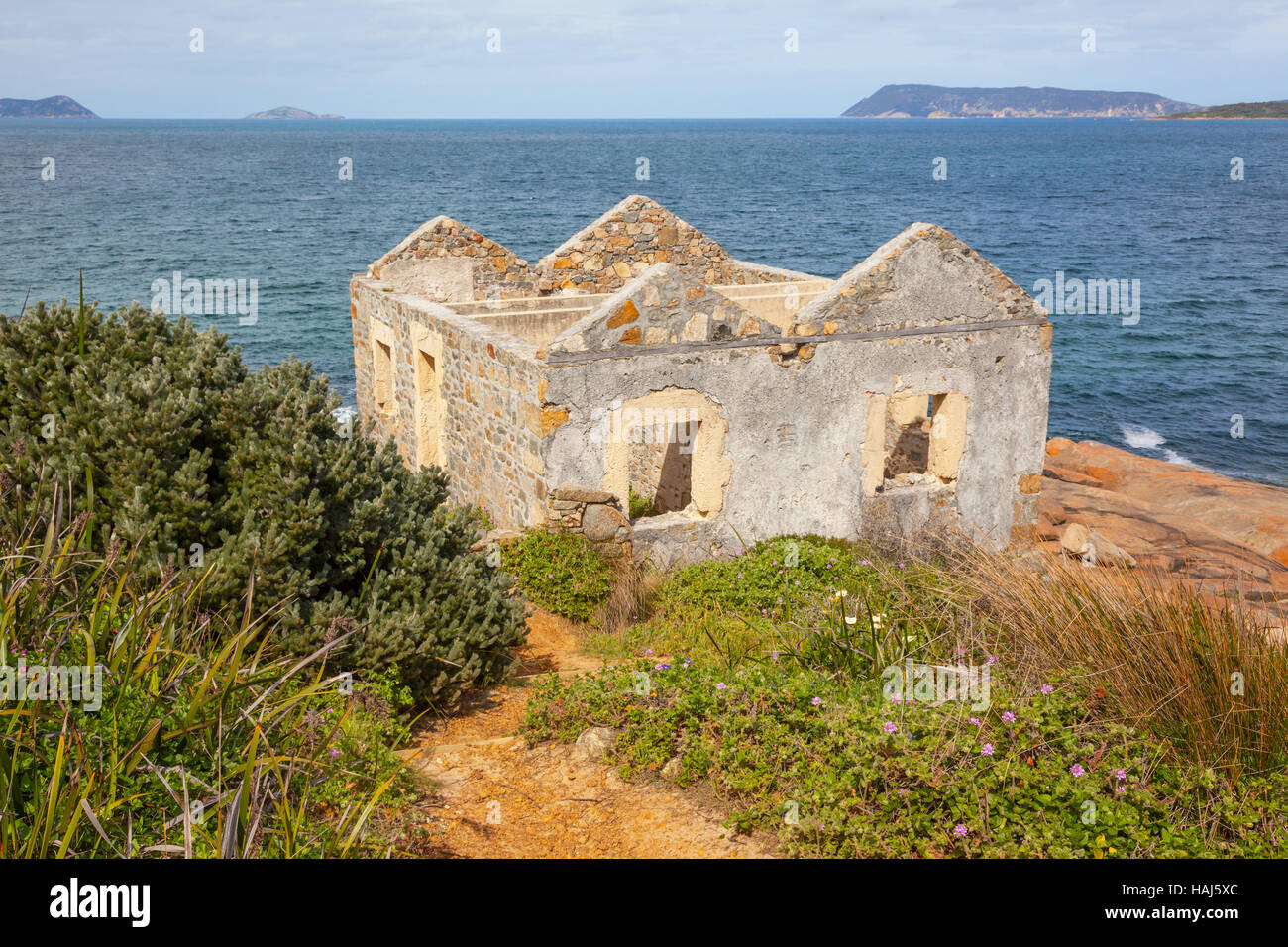 The ruins of the old lighthouse keeper's house at King Point in Albany ...