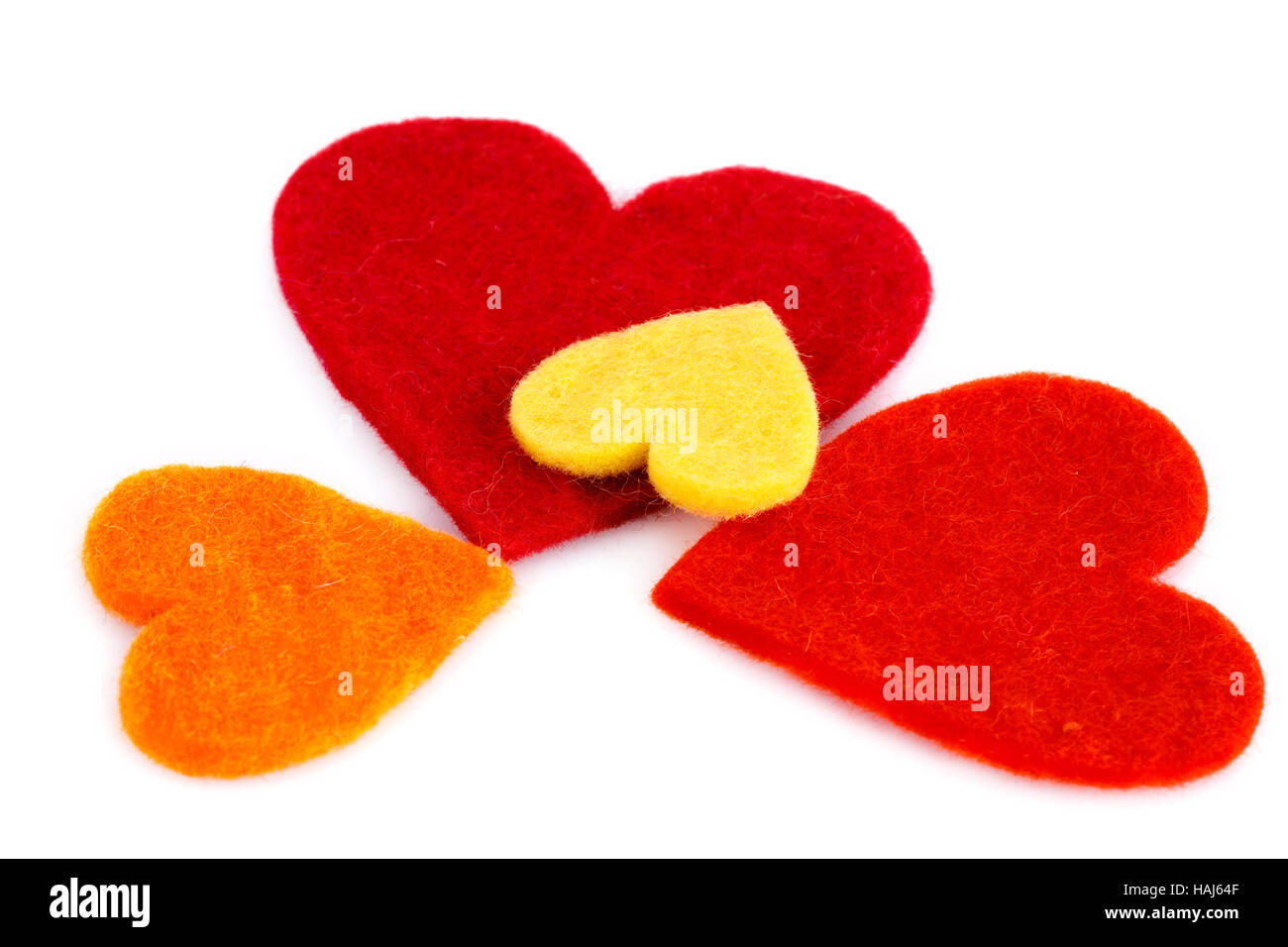 Colorful hearts isolated on white background Stock Photo - Alamy