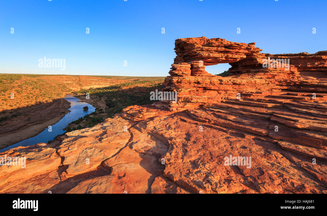 Nature's Window lookout (formed from layers of Tumblagooda Sandstone ...