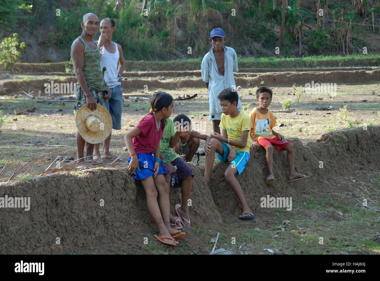 Group of children, Jungle, Lawigan, San, Joaquin, Iloilo, Philippines ...