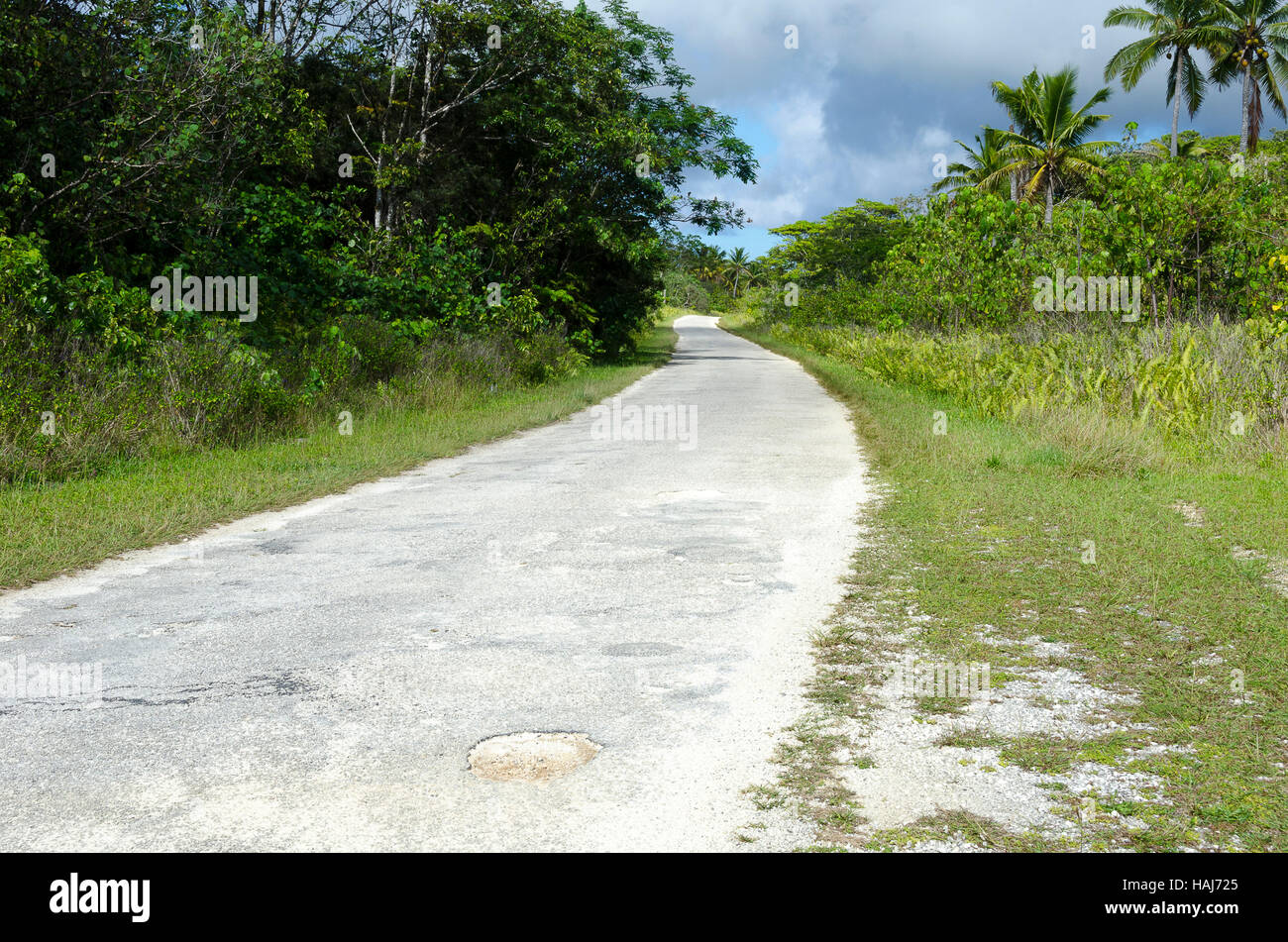 Country road with pot holes,Toi, Niue, South Pacific, Oceania Stock ...