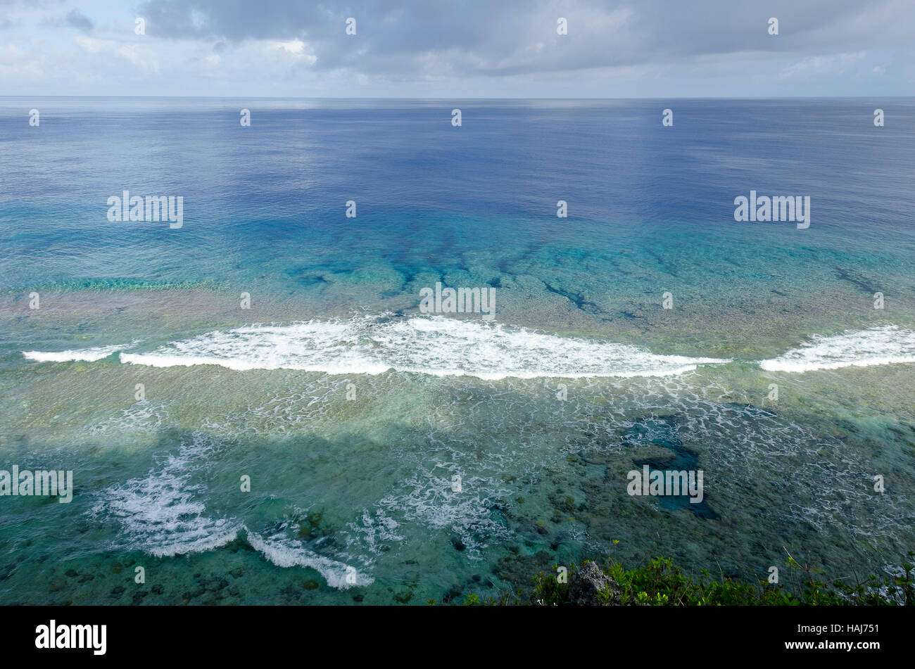 Wave breaking on coral reef, Avaiki, Niue, South Pacific, Oceania Stock ...