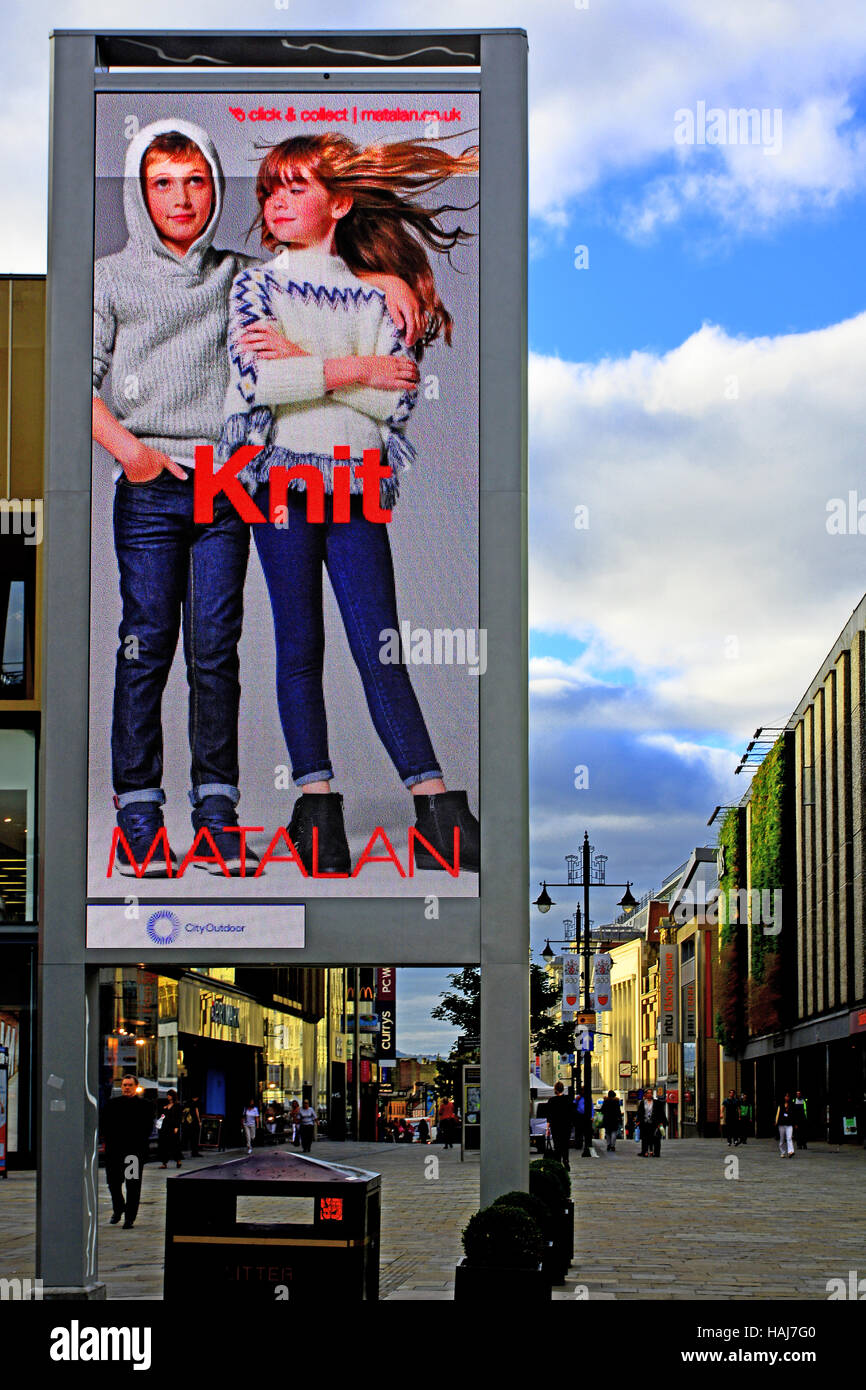 Newcastle Northumberland St Matalan High St shopping advertising Stock ...