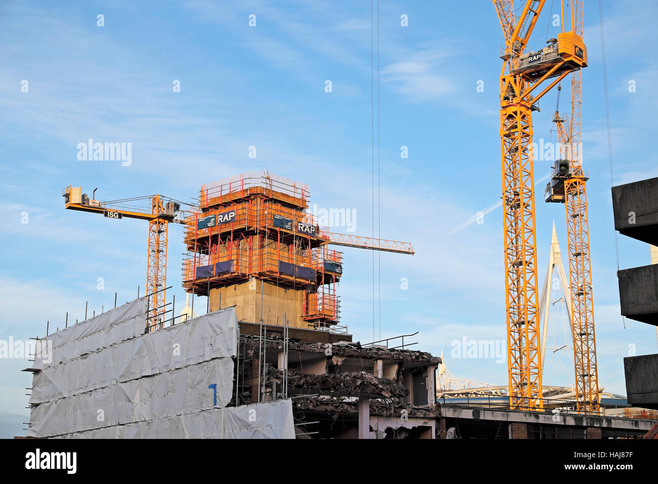 Central Square redevelopment site under construction in Central Cardiff ...