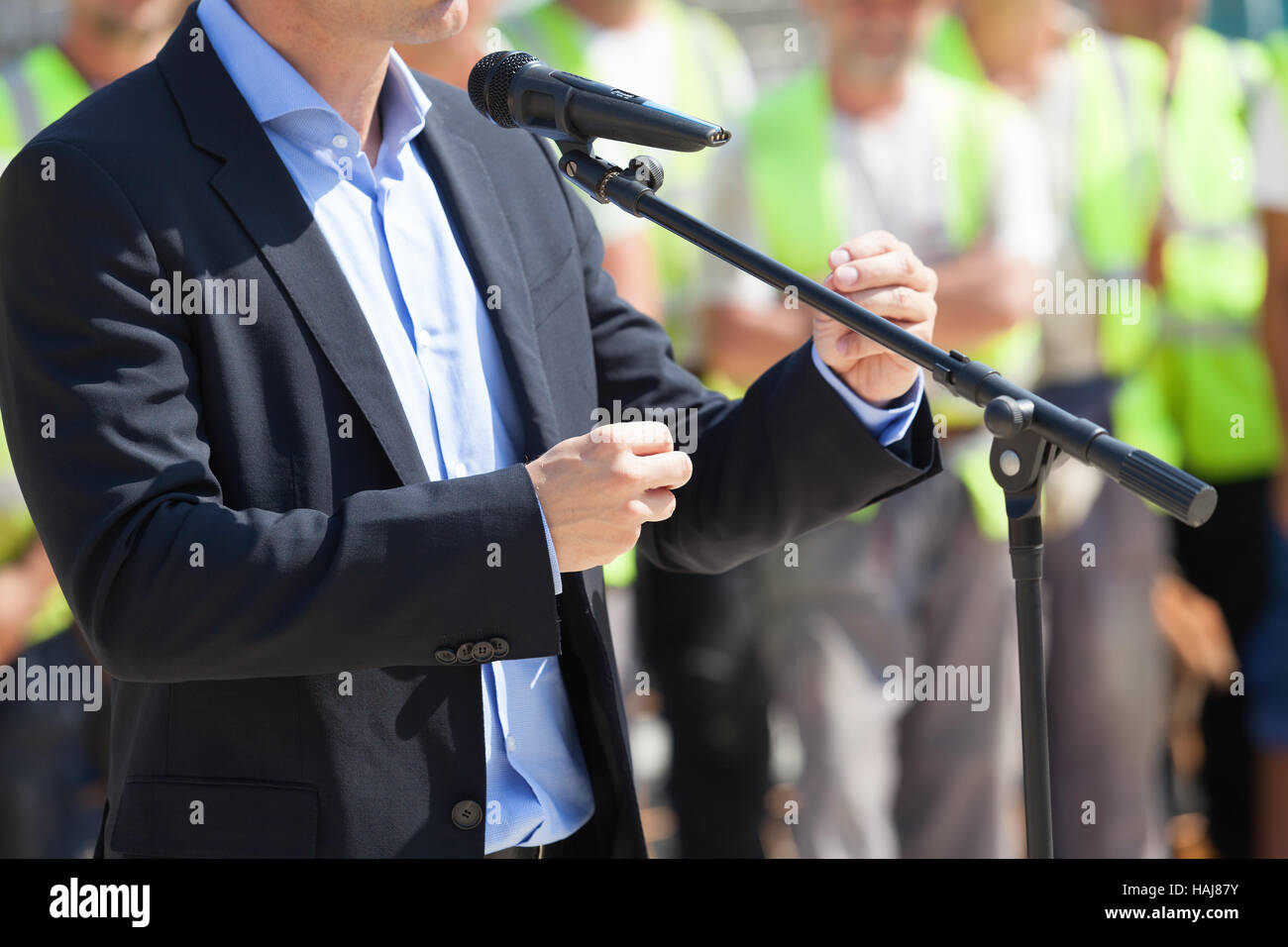 Public speaking. Press conference. Presentation Stock Photo - Alamy