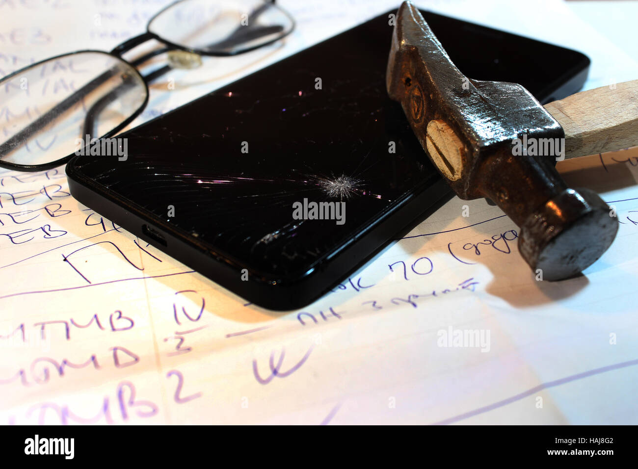 Crash mobile phone Stock Photo - Alamy