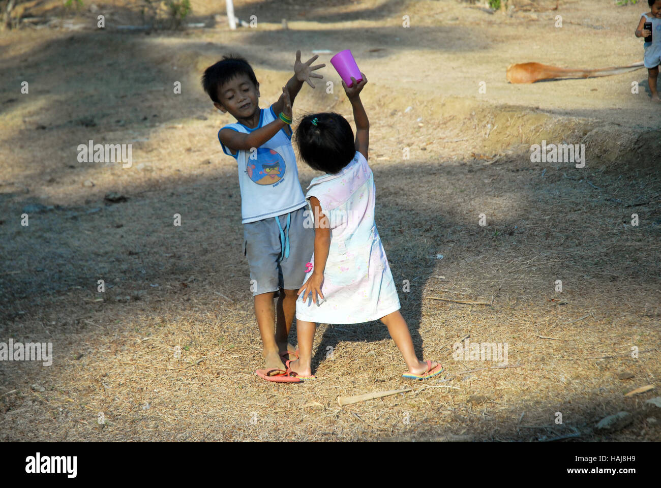 Group of children, Jungle, Lawigan, San, Joaquin, Iloilo, Philippines ...