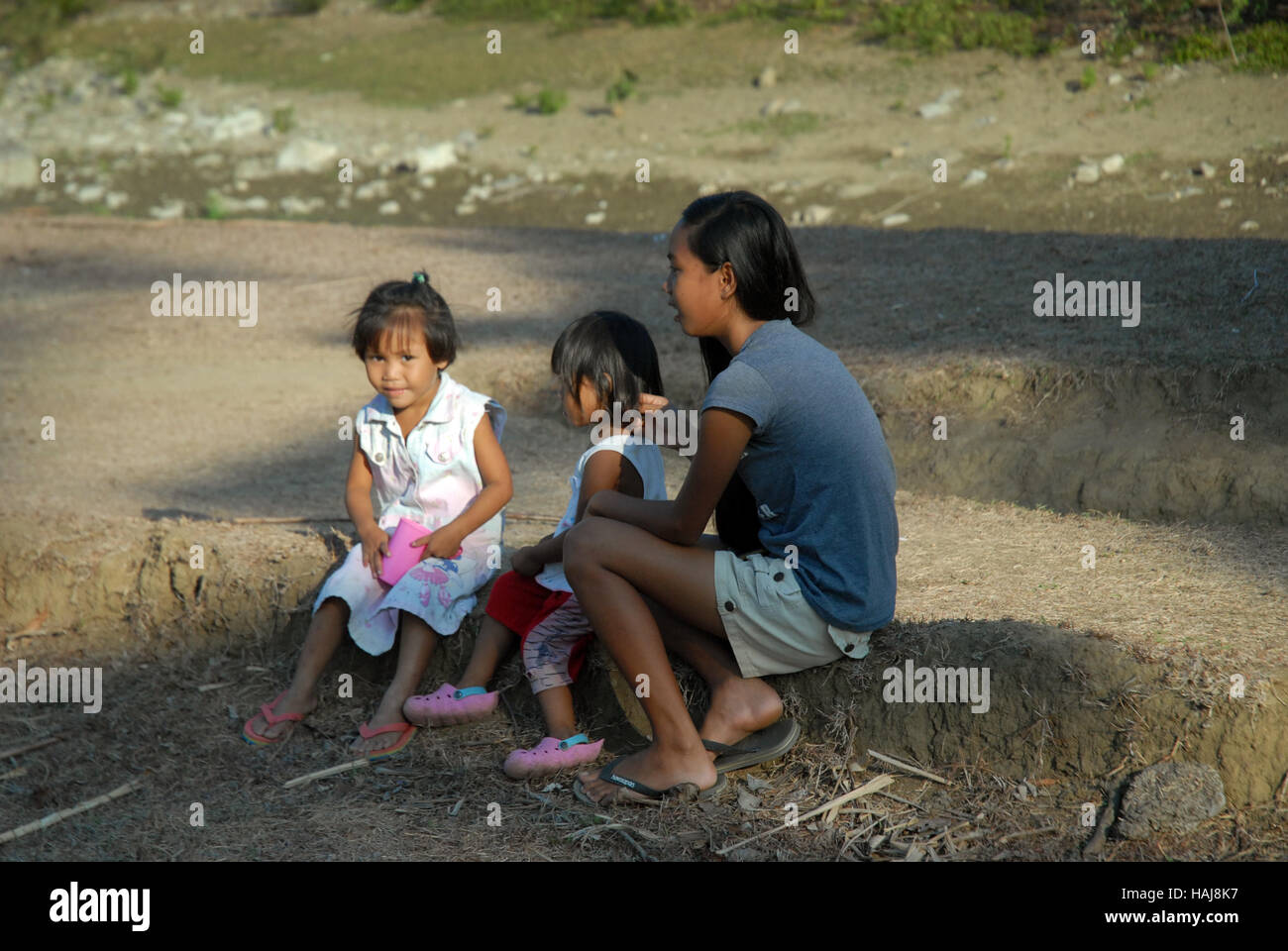 Group of children, Jungle, Lawigan, San, Joaquin, Iloilo, Philippines ...