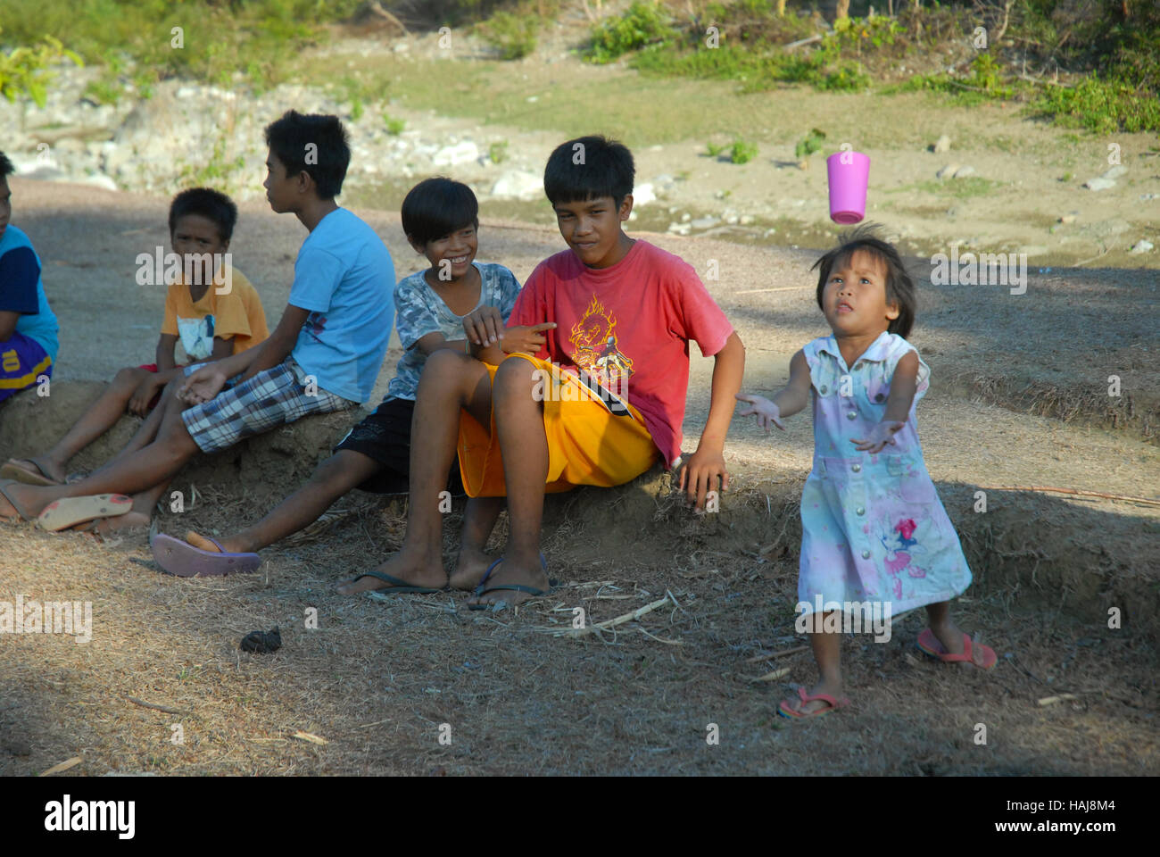 Group of children, Jungle, Lawigan, San, Joaquin, Iloilo, Philippines ...