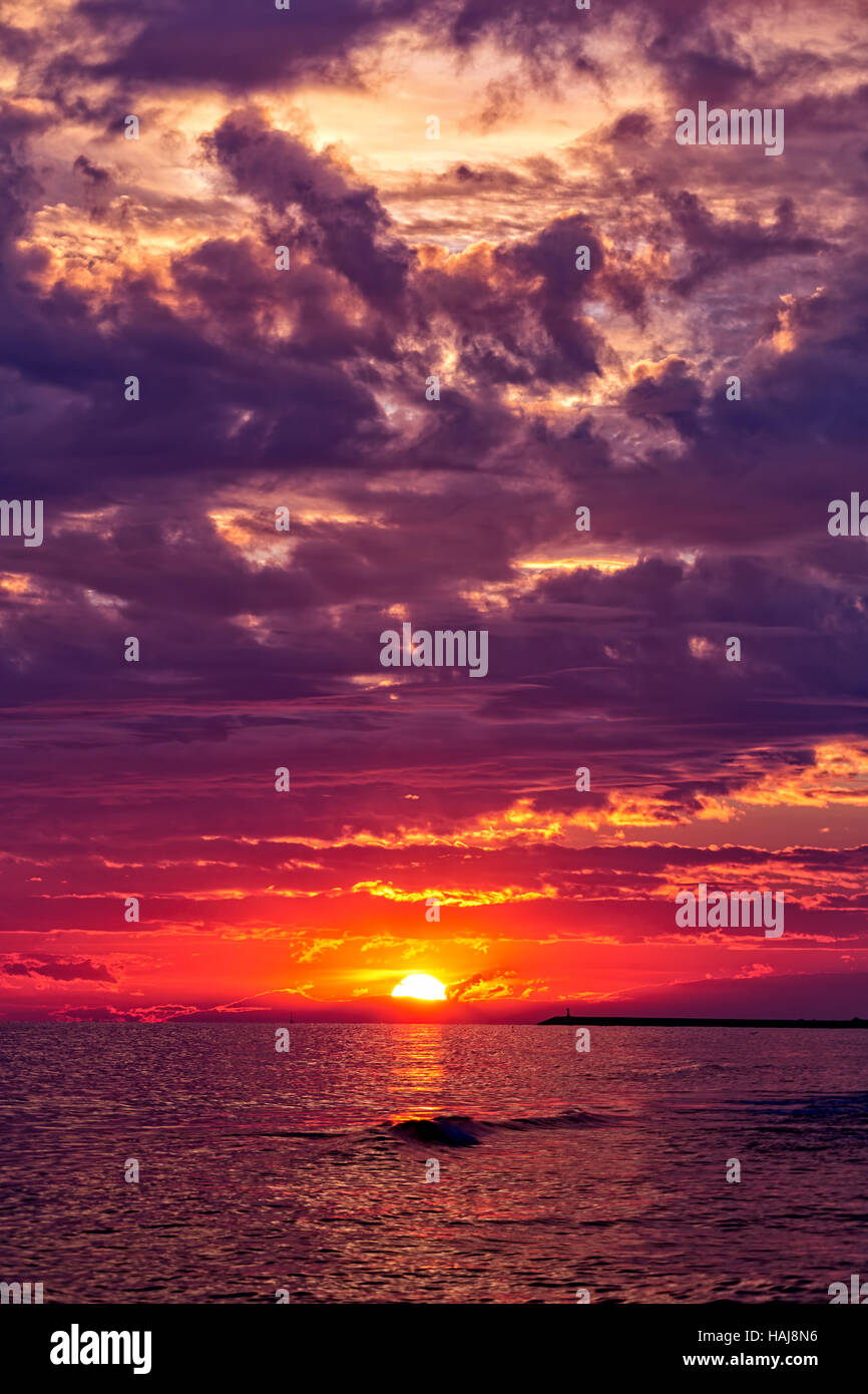 Big powerful sunset clouds at summer Stock Photo - Alamy