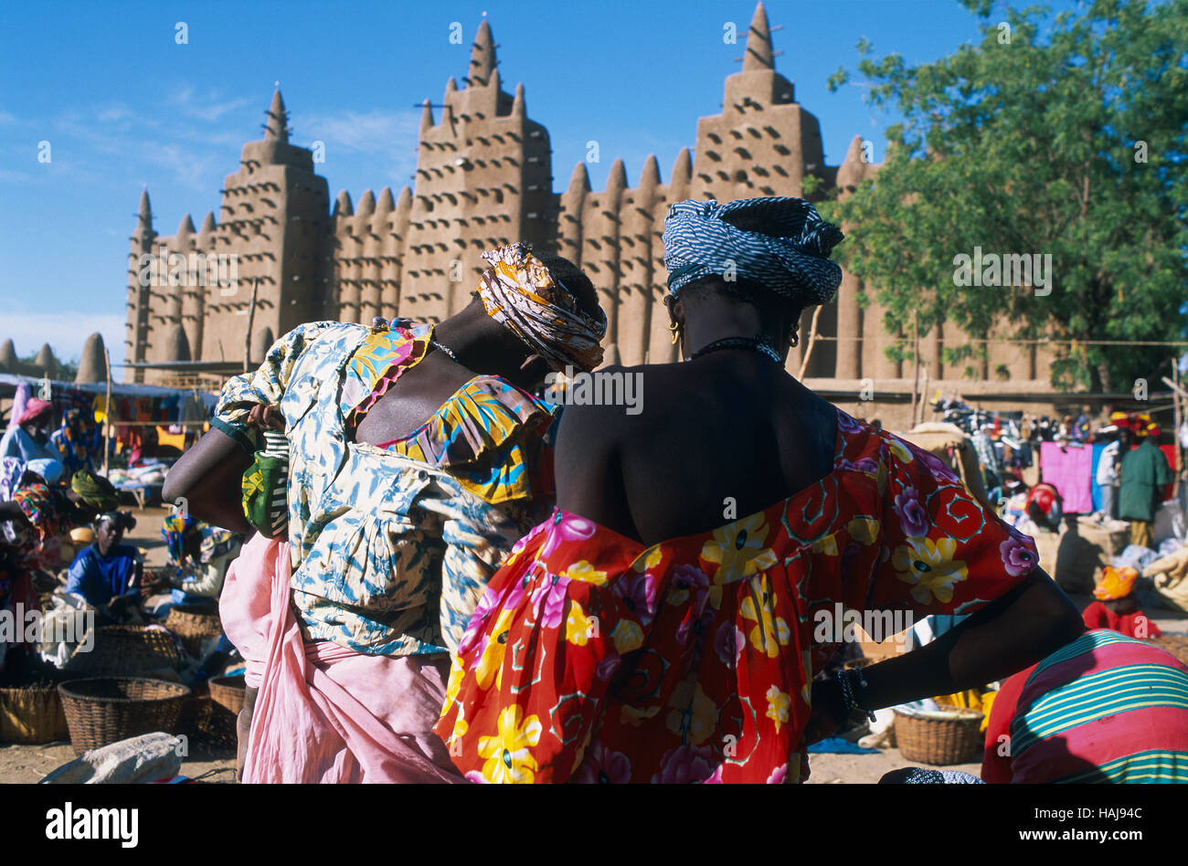 Mali, Djenne, Unesco World Heritage, the biggest mud mosque of the ...