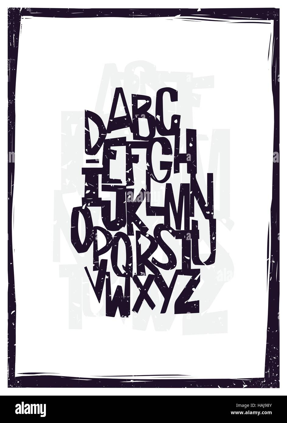 Grunge alphabet letters Stock Vector Image & Art - Alamy
