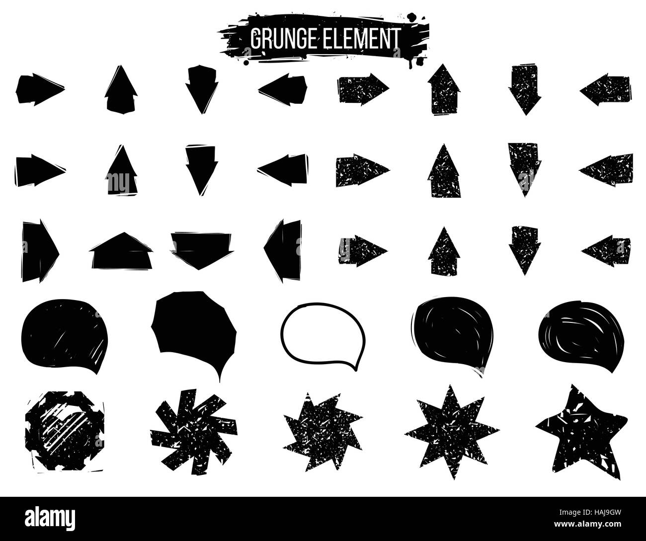 Set of abstract design elements, arrows and bubble speech Stock Vector ...