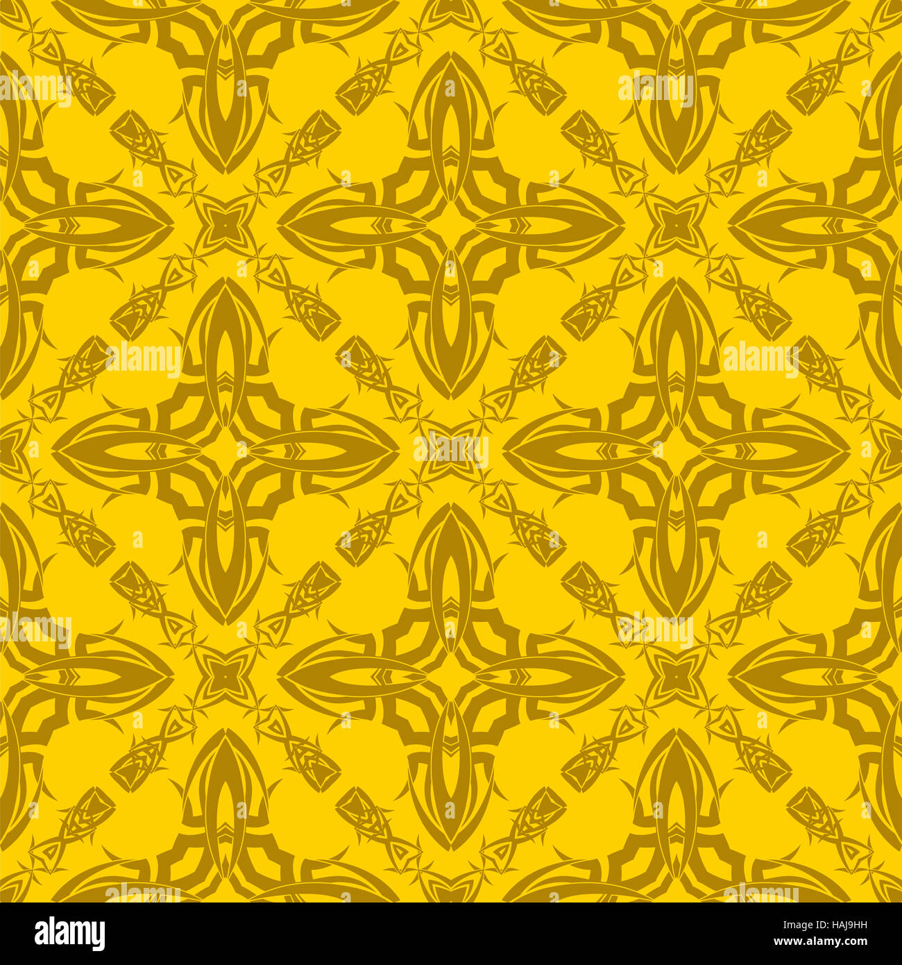Yellow Ornamental Seamless Line Pattern Stock Photo - Alamy