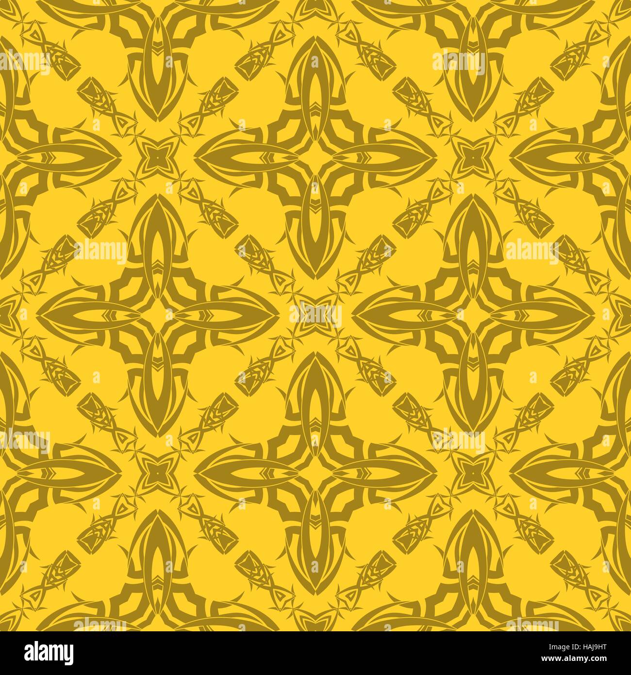 Vector Yellow Ornamental Seamless Line Pattern Stock Vector Image & Art ...