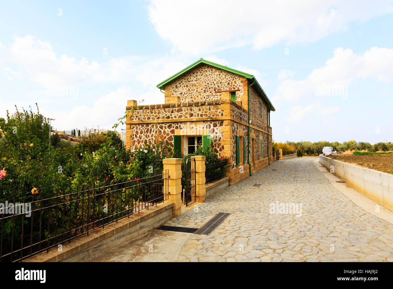 Restored Evrychou station of the Cyprus railway.Cyprus Stock Photo - Alamy