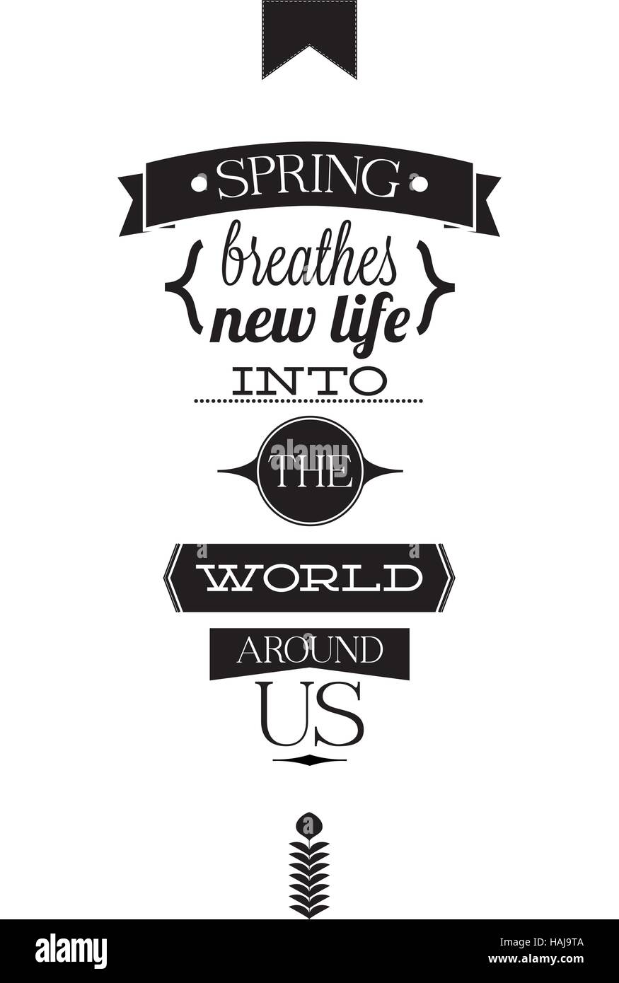 Positive spring motivational poster with quote Stock Vector Image & Art ...