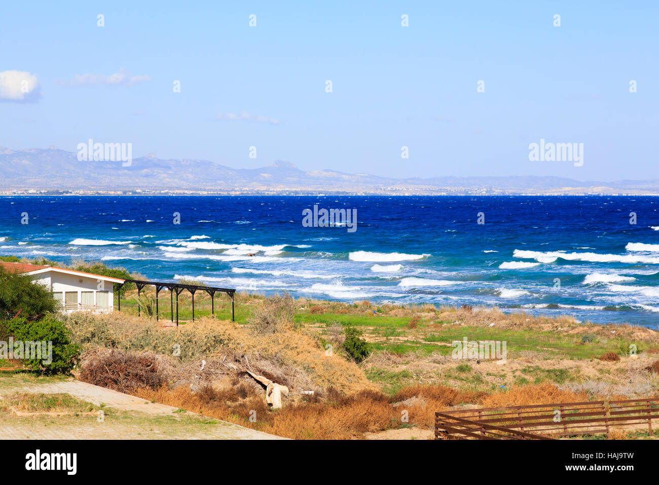 Beach at Salamis Roman ruins, Gazimagusta, Famagusta, Ammochostos ...