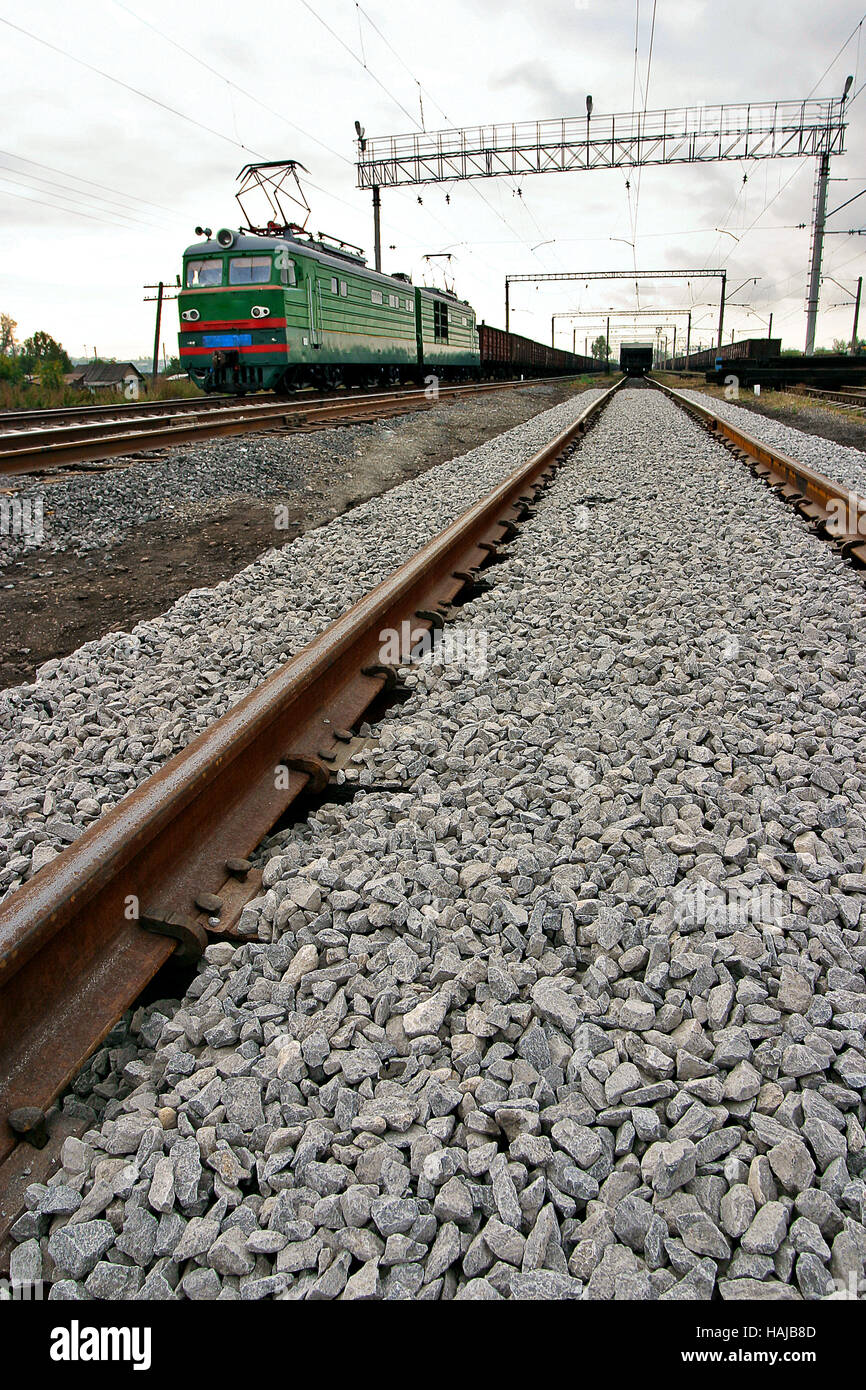 Cargo train platform with freight container at depot use for Import ...