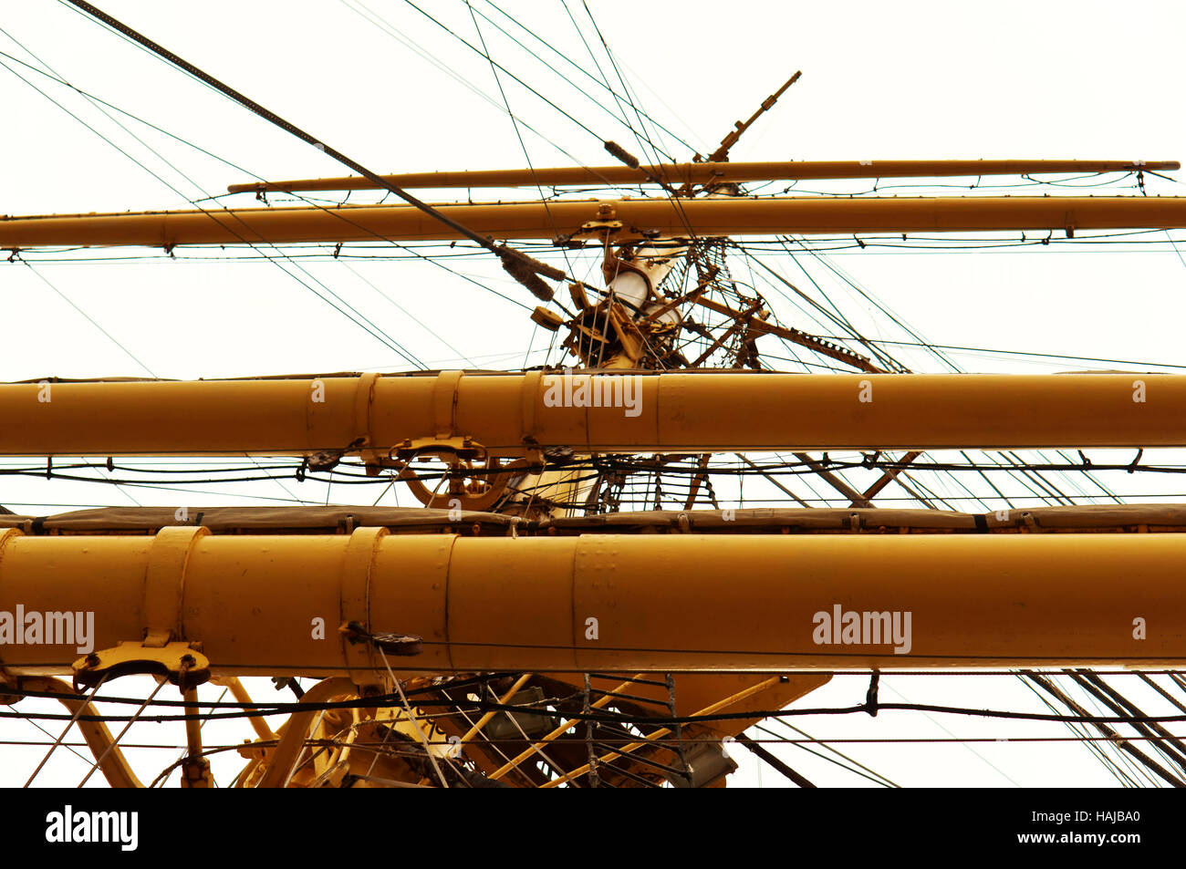 the yellow metal mast sailboat part of the sailboat masts of the ship ...