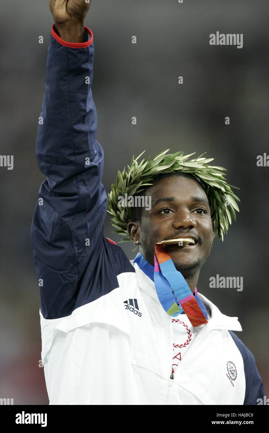 JUSTIN GATLIN USA ATHENS GREECE 23 August 2004 Stock Photo - Alamy