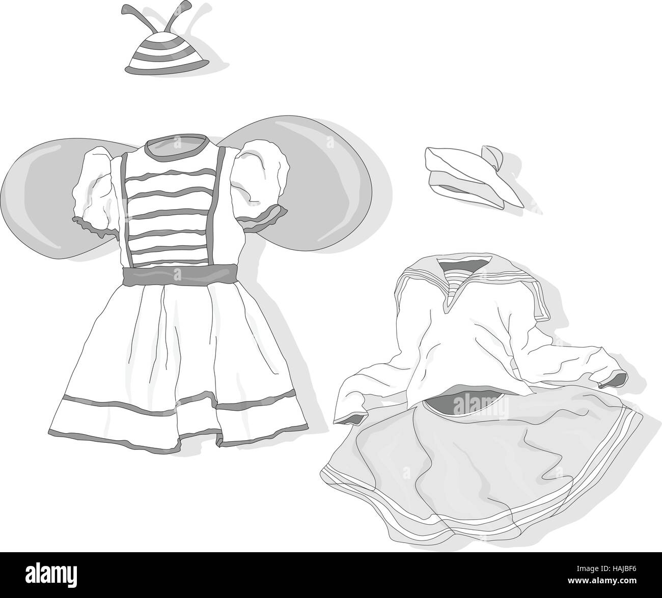 fancy dress costume for children vector illustration isolated Stock ...