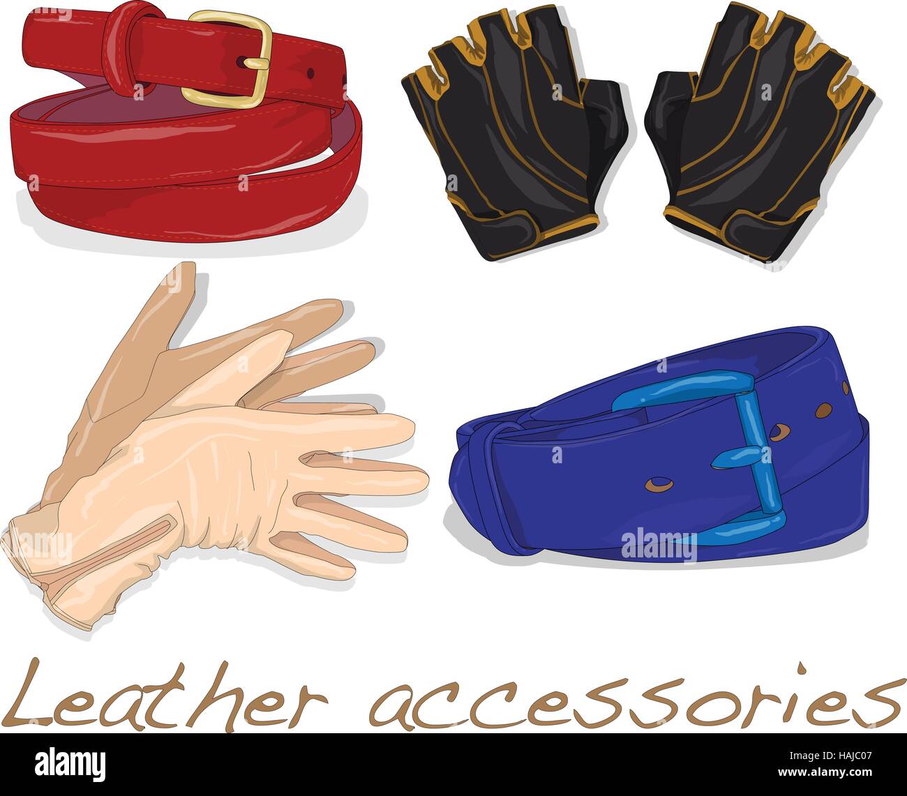 Women's leather accessories autumn vector set Stock Vector Image & Art ...